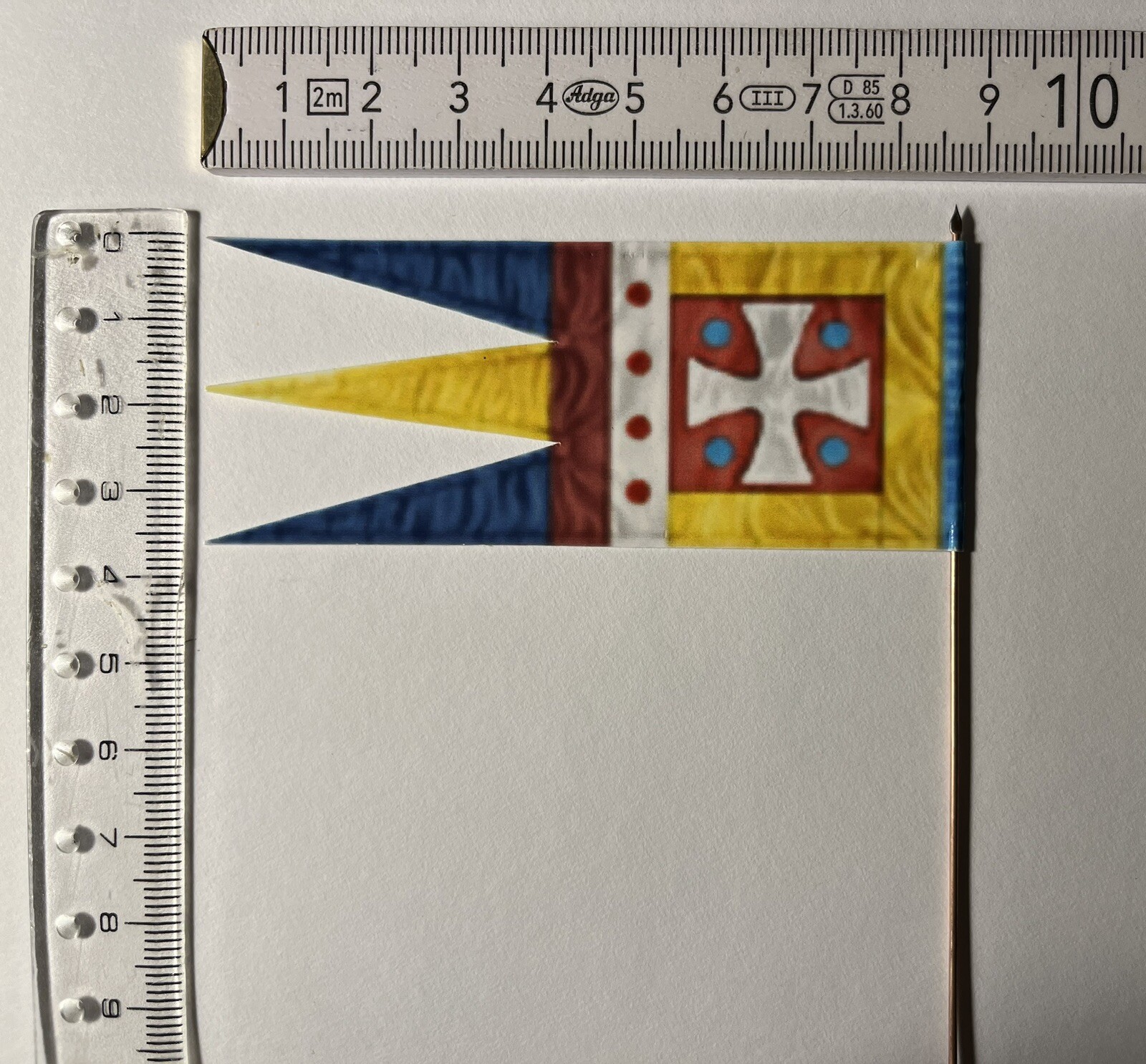 1570) 1x 54mm 1/32 Dark Age Norman Banner / Flag Battle Of Hastings ...