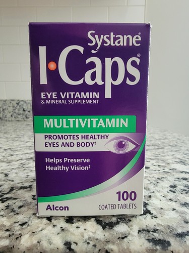 Systane ICaps I Caps Eye Multivitamin Mineral 100 Coated Tablets Exp 3/ ...