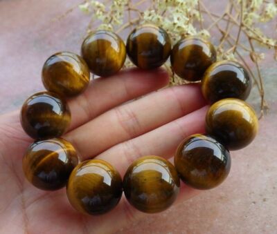 1pcs Cat Tiger JADE circle beads Bead Bangle Feng Shui Bracelet 19mm ...