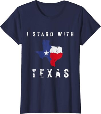I Stand With Texas State Colors Best Flag Patriotic Ladies' Crewneck T ...