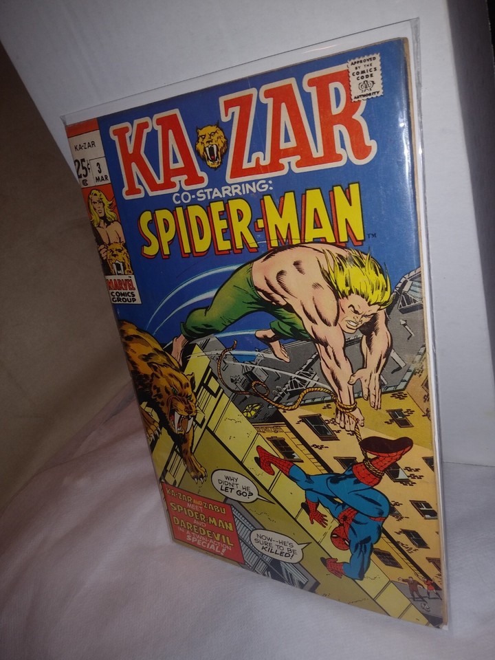 1970 Ka-Zar #3 Comic Book Starring Spider-Man & Daredevil ; Marvel ...