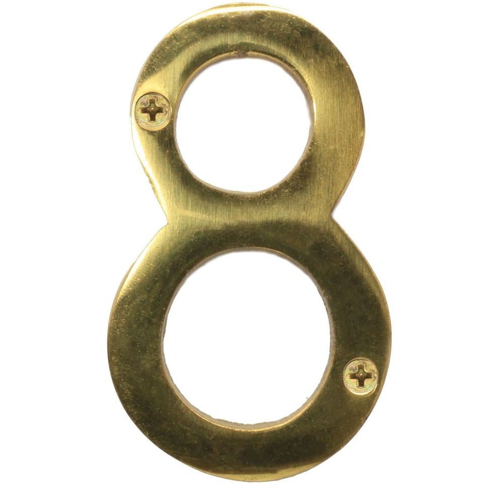 LARGE SOLID BRASS NUMBERS LETTERS WITH SCREWS 3/75mm House Home Front ...