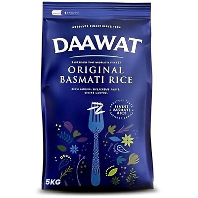 Daawat extra lang Basmati Reis 5kg Orginal Basmati blaue Packung ...