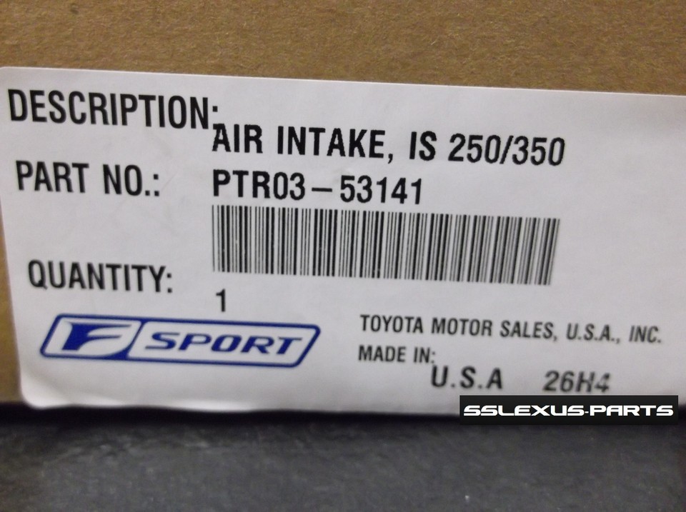 Lexus IS250 IS350 (2014-2017) OEM F-Sport PERFORMANCE AIR INTAKE KIT ...