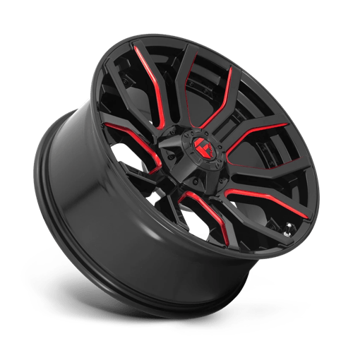 22X10 Fuel 1PC D712 RAGE 6X135/5.5 -18MM GLOSS BLACK RED TINTED CLEAR ...