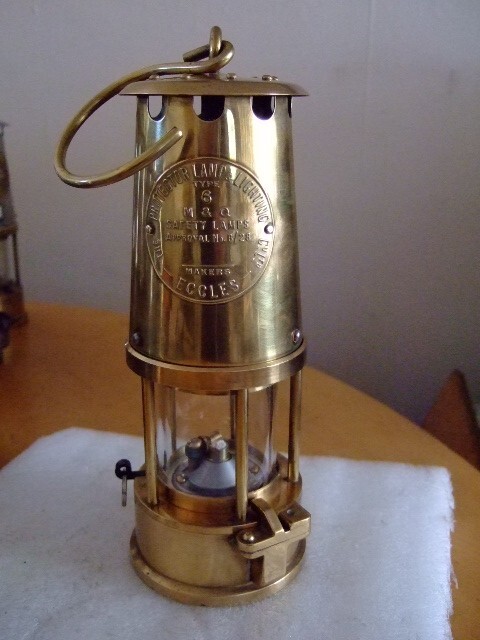 Mint Protector type 6 full brass miners lamp, lead rivet lock mining ...