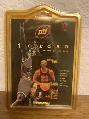 Rare MJ Michael Jordan World Com Phone Pass Calling Card 30 Min Factory ...