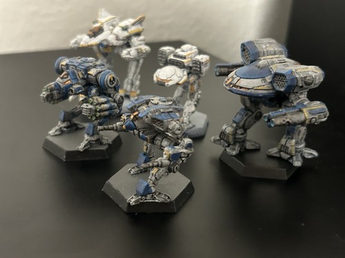 Battletech Miniatures Set of 4 Painted Mechs, Tabletop Ready Snow Raven ...