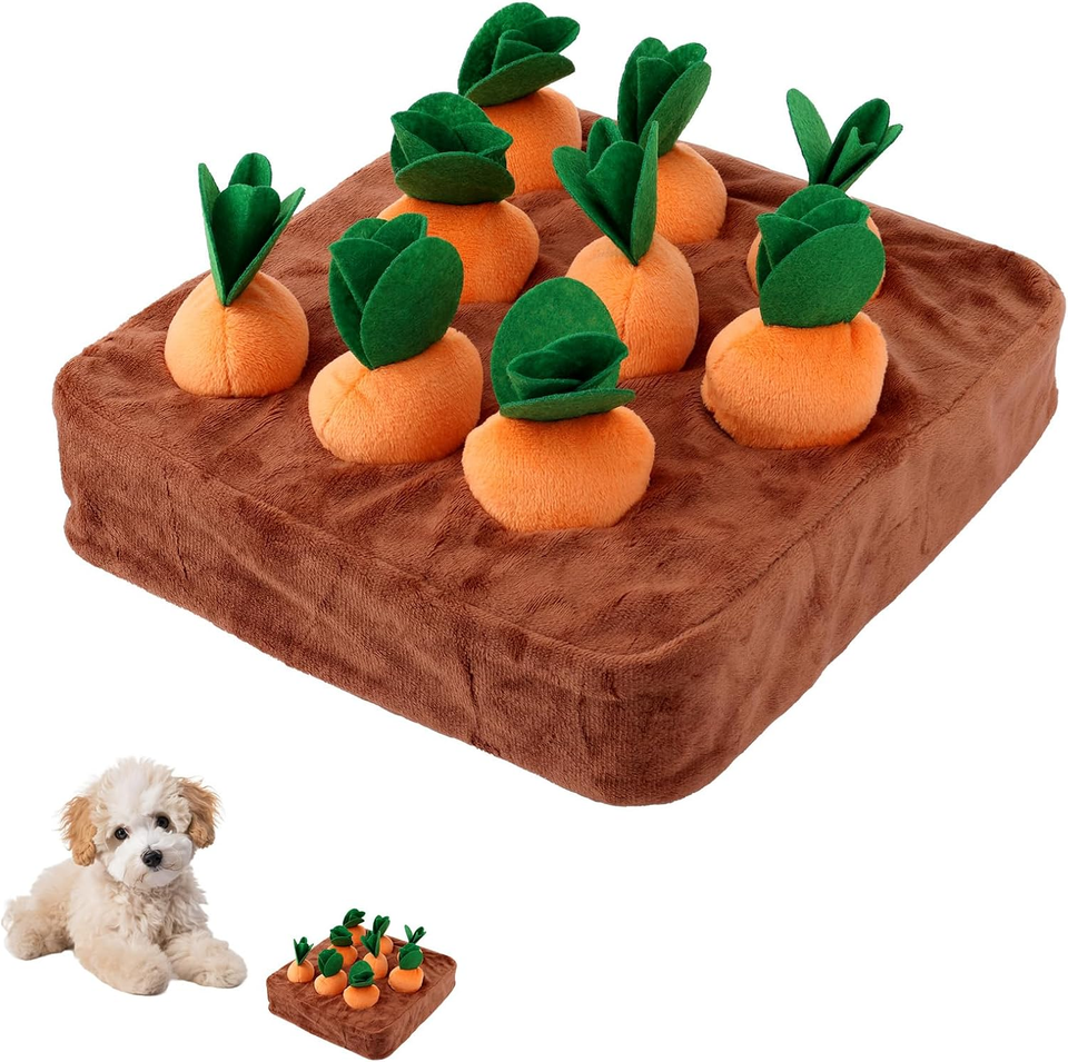 Carrot Dog Toys, Comfortable Lightweight Dog Snuffle Mat with 9 Carrots ...