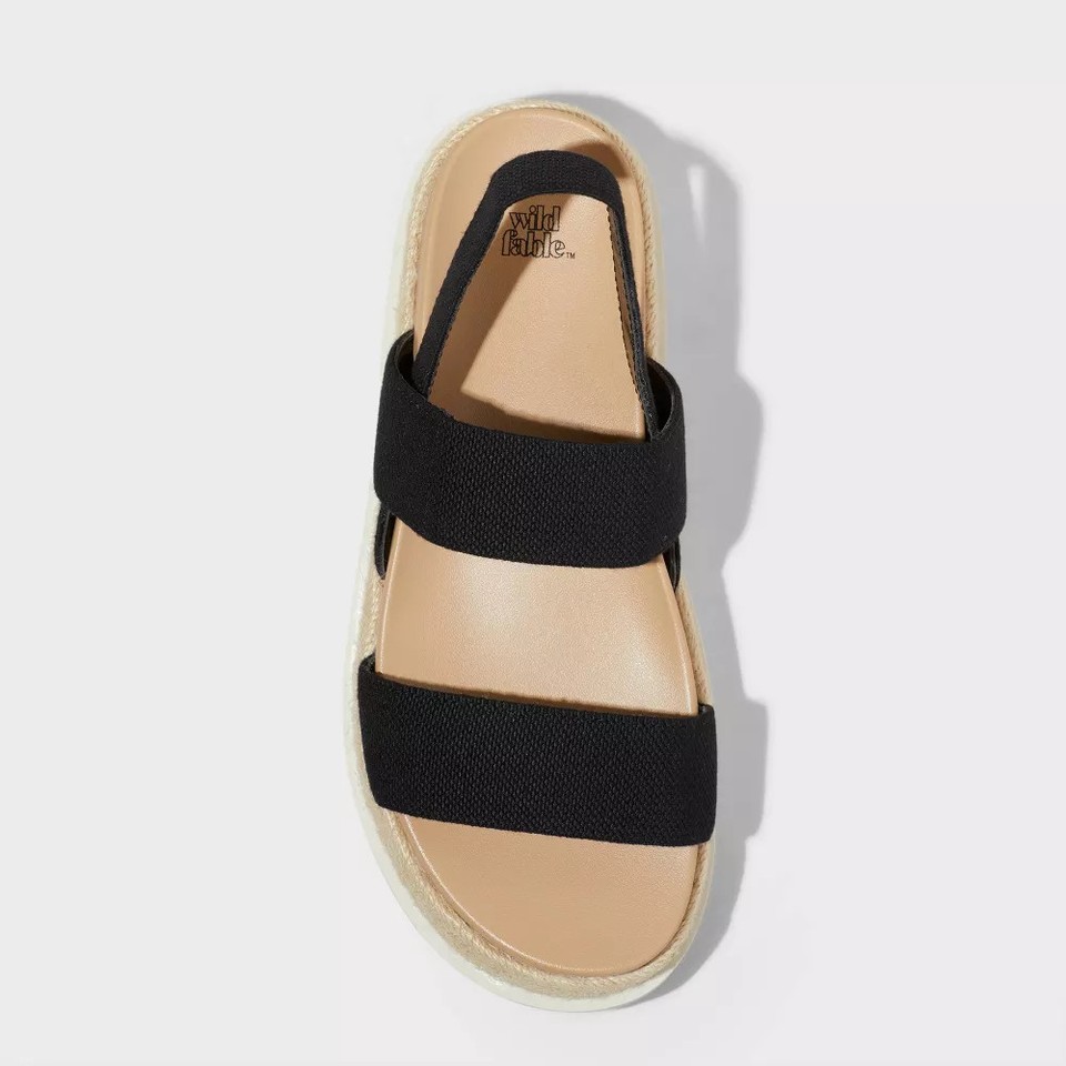 Women's Elliot Stretch Strappy Platform Sandals - Wild Fable Black | eBay