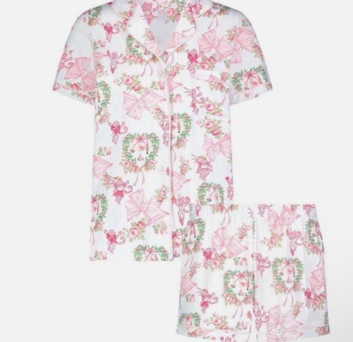 NWT Roller Rabbit x LoveShackFancy Merry Monkey Beaux Polo Pajamas PJs ...