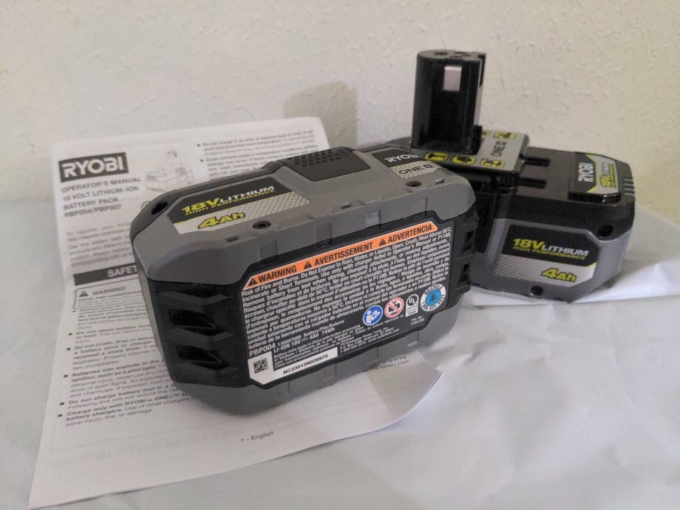 2X New Ryobi PBP004 One+ 18 Volt High Performance HP Lithium Ion ...