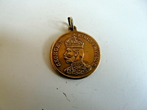 MEDAILLE PENDENTIF BRONZE GEORGE V CROWNED IN WESTMINSTER ABBEY JUNE ...