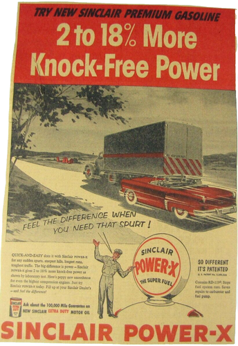 Vintage 1953 SINCLAIR Gasoline Gas Newspaper Print Ad | eBay