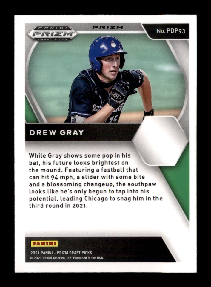 2021 Panini Prizm Draft Picks Green #PDP93 Drew Gray Baseball Card | eBay