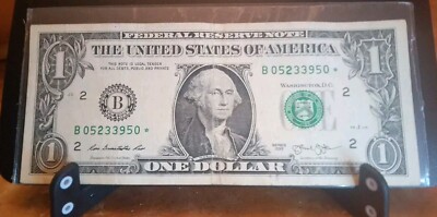 2013 - $1 Dollar Duplicate 05233950* B Series Error Star Note - Rare ...