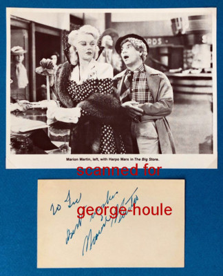 MARION MARTIN - SIGNED - MARX BROTHERS - BURLESQUE | eBay