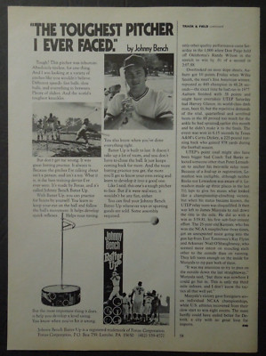 1978 JOHNNY BENCH Batter Up Magazine Ad - The Toughest Pitcher I Ever ...