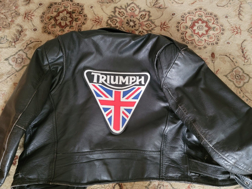 Triumph Motorcycles Union Jack patent plate back patch. Sew on type ...