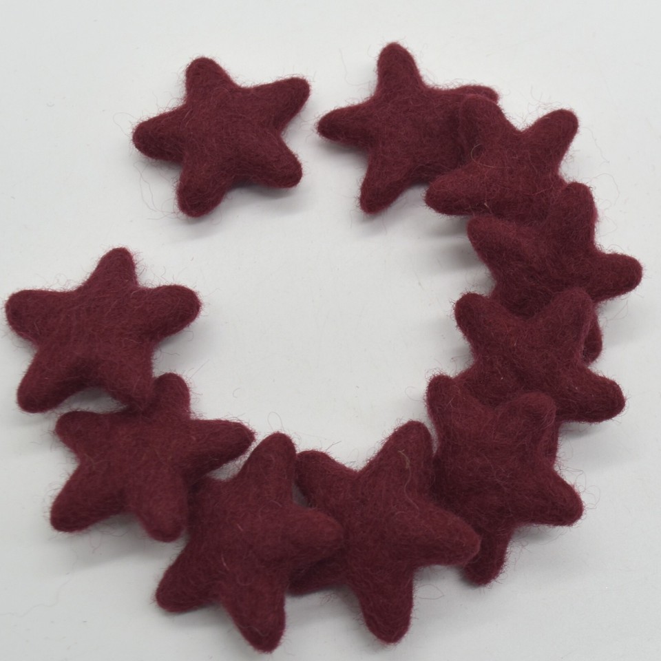 100% Wool Felt Stars- 3cm – 10 pcs - Pick from 90 Colours – Craft ...