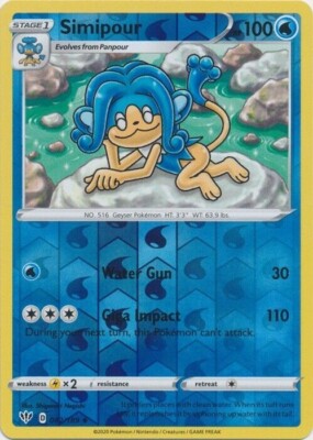 Simipour Reverse Holo Pokemon TCG Card 042/189 | eBay