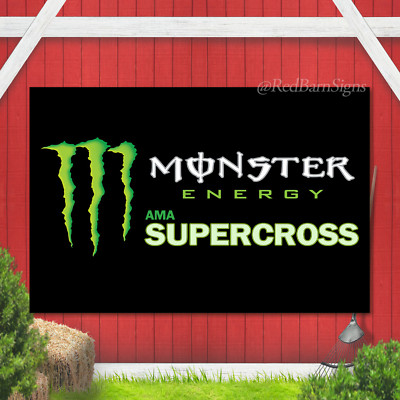 Monster Energy Supercross Logo Flag Banner Mancave Garage Flag MX/SX | eBay