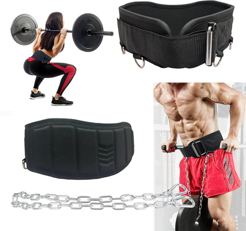 3-In-1 Weight Lifting Belt for Gym, Self-Locking Dip Training Belt with ...