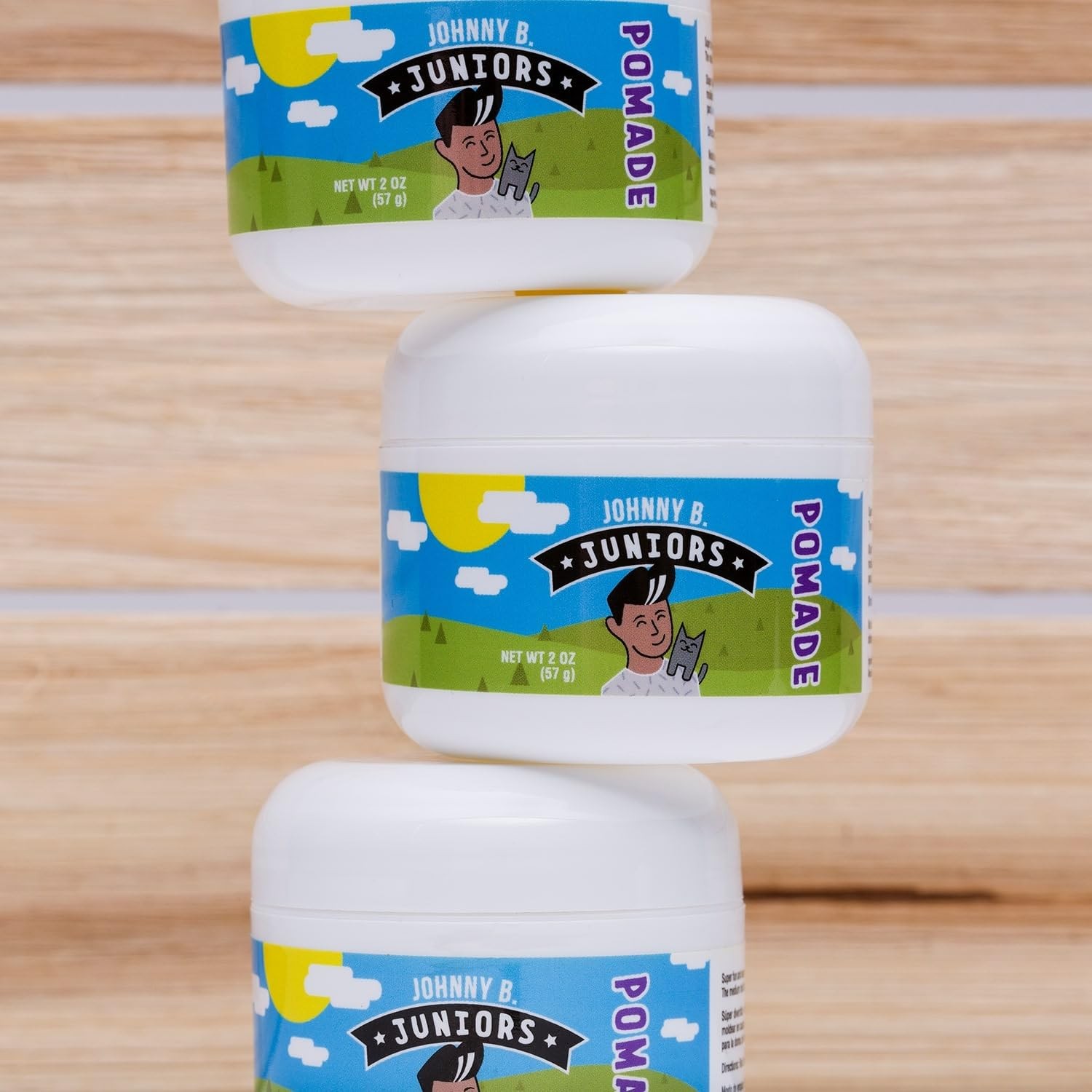 JOHNNY B. Juniors Hair Styling Pomade 2 oz. Jar Curly or Straight Hair ...