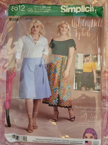 Simplicity Pattern for Women 8612 Size 26W-34W Easy Sew Skirt new-uncut ...