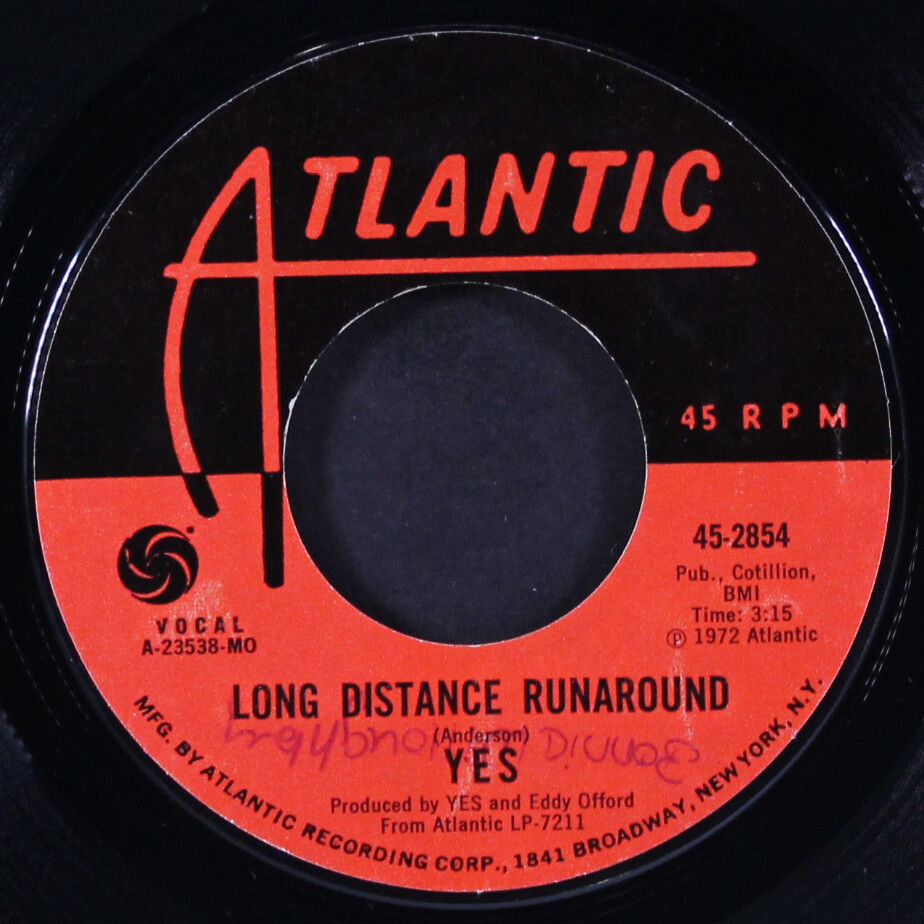 YES: roundabout / long distance runaround ATLANTIC 7" Single 45 RPM | eBay