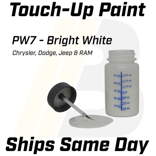 PW7 Bright White - 1 Oz Touch Up Paint Kit w/ Brush for Chrysler Dodge ...