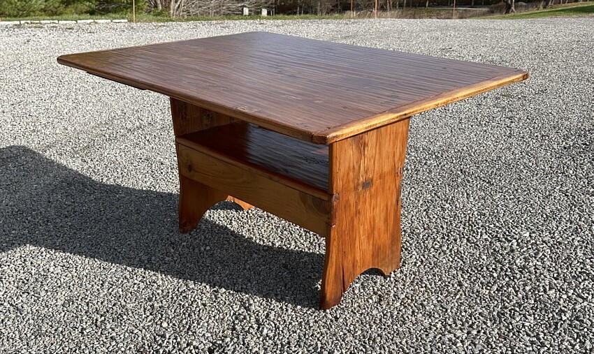 Antique country pine chair table The lift top made from two 20-inch ...