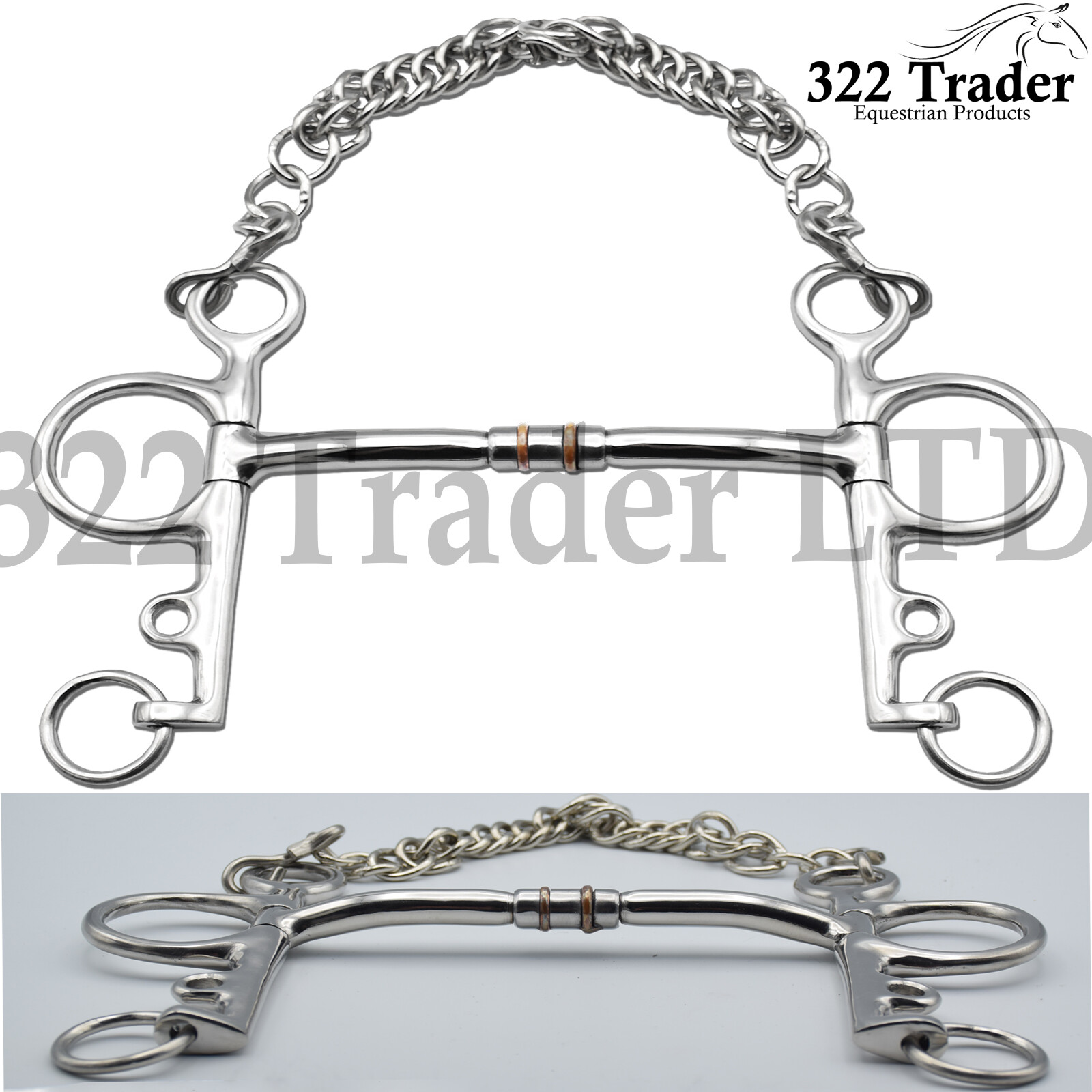 Pelham Mullen with Barrel Copper Roller Bit Myler Design - Two Sizes ...