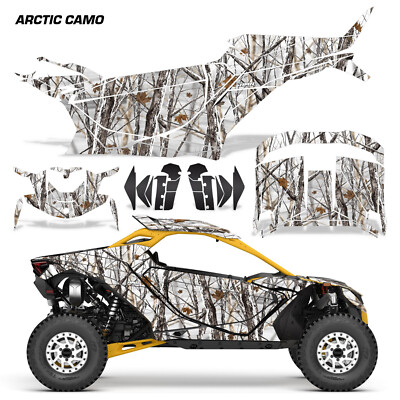 UTV Graphics Decals Stickers for Can-Am Maverick R 2DR 2024-25 ARCTIC ...