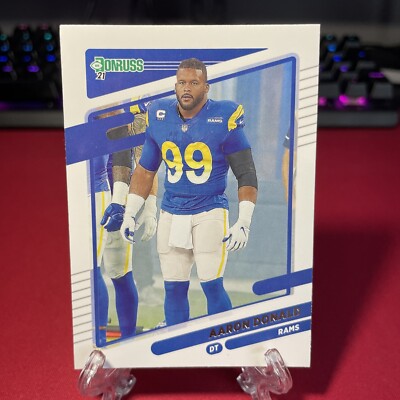 2021 Donruss Football Aaron Donald No Helmet Variation Card #140 LA Rams B478 | eBay