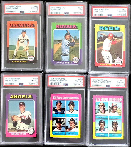 1975 Topps Mini Complete Set BRETT AARON RYAN PSA 7 ROSE CARTER RICE ...
