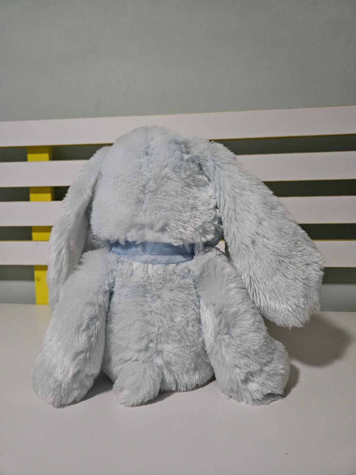 RABBIT PLUSH TOY FLOP BLUE RABBIT SOFT CUDDLES 32CM BUNNY BEANS BUM ...