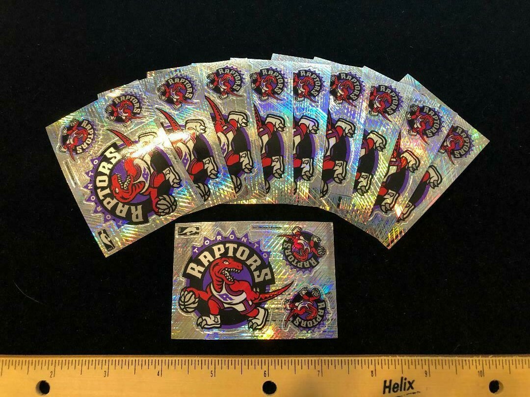 10 count Toronto Raptors Throwback Prismatic NEW Sticker Sheet - 2.25x3 ...