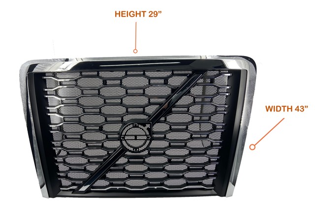 Chrome Front Grill With Bug Screen for 2018 VOLVO VNL 84724157 84724159 ...