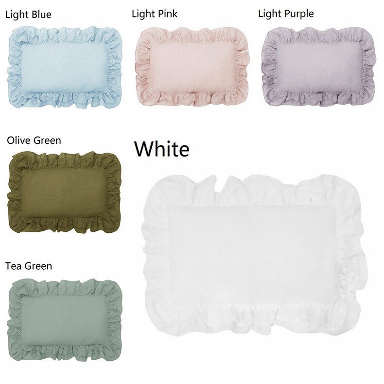 1PC 48X74cm Vintage Style Ruffled Linen Pillowcase Bedding Pillow Cover ...