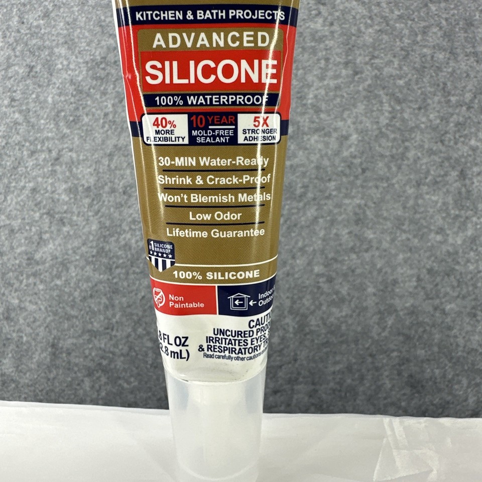 GE Advanced Silicone Caulk for Kitchen & Bathroom - 100% Waterproof ...