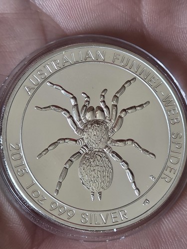 2015 Australian $1 One Dollar Funnel Web Spider 1oz .999 Fine Silver ...