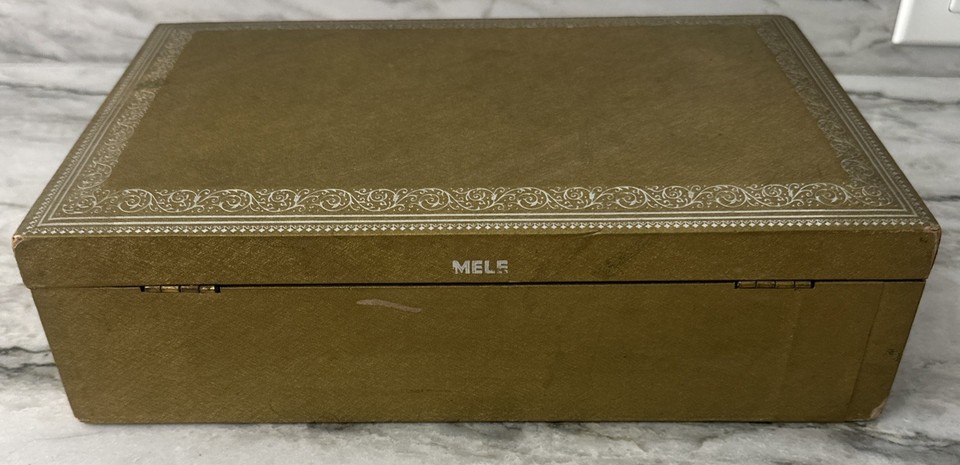 Vintage 2 Tiered Gold Mele Mid Century Modern Jewelry Box w/gold Velvet ...