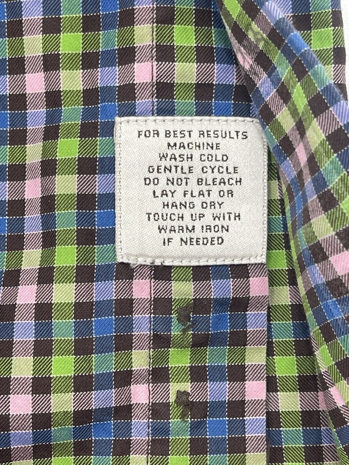 Peter Millar Shirt Mens XL Button Down Multicolor Check Plaid Long ...
