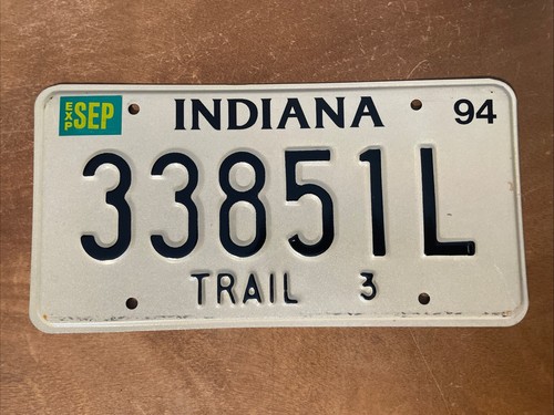1994 Indiana License Plate Trailer # 33851 L | eBay
