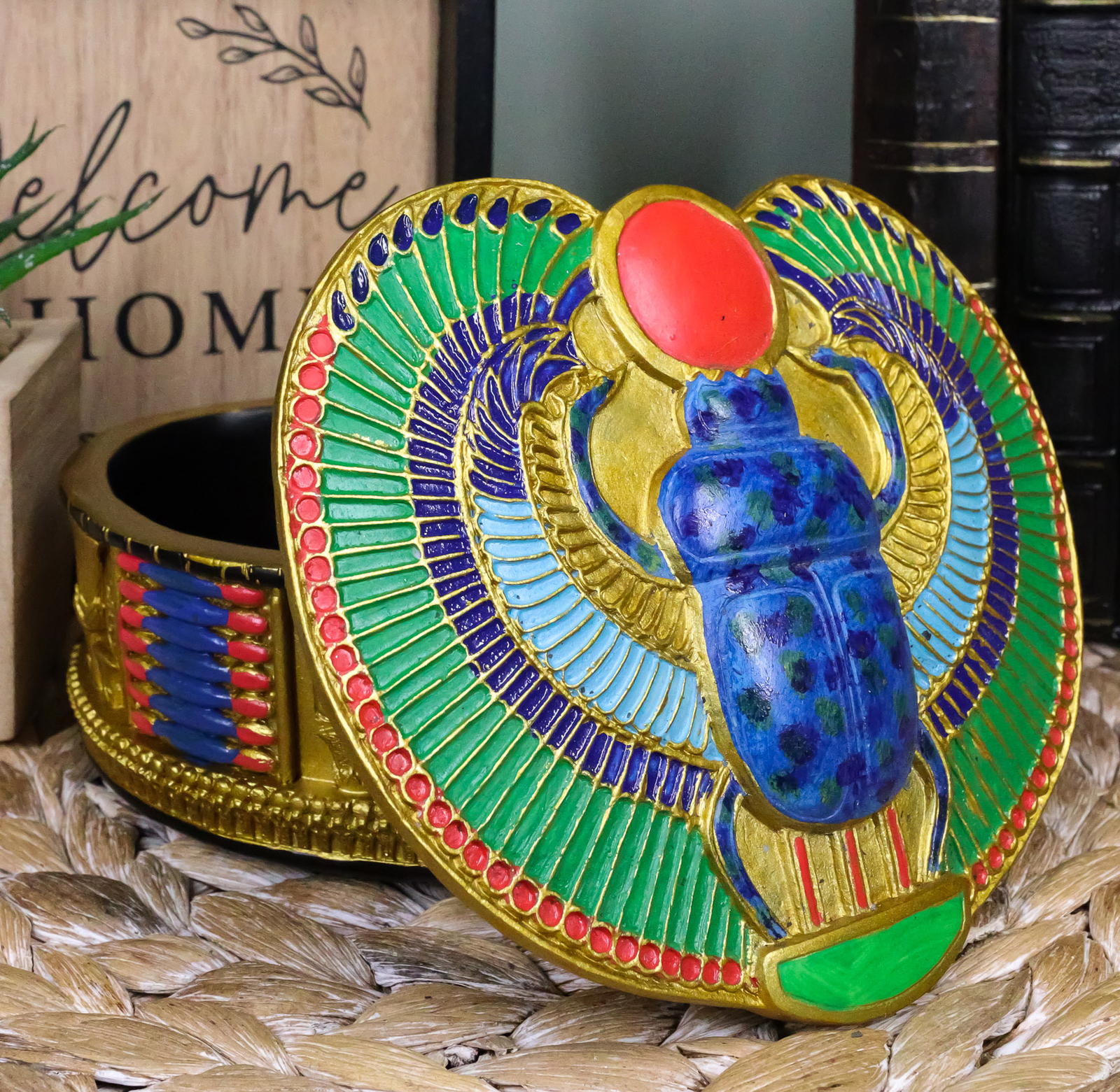 Ancient Egyptian Winged Scarab Beetle Colorful Decorative Trinket ...