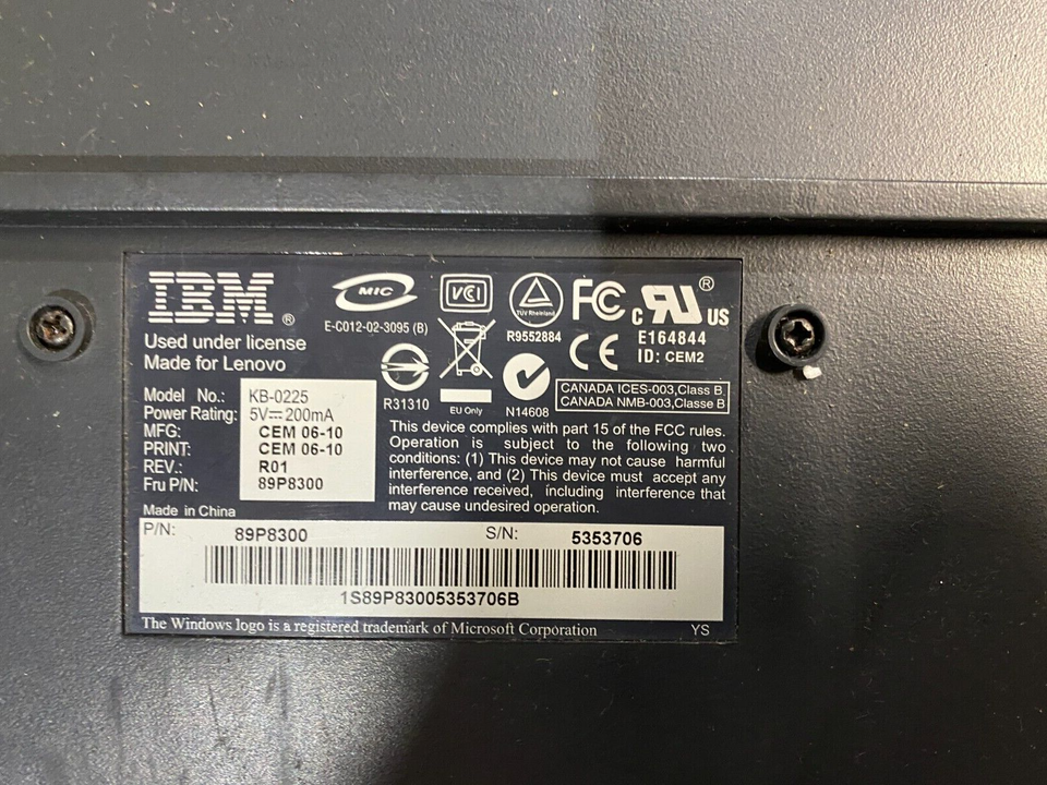 Vintage IBM Model KB-0225 Wired Keyboard Ps/2 Black QWERTY Tested | eBay