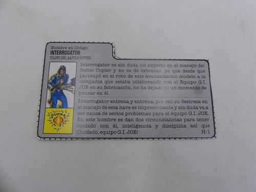 VINTAGE GI JOE 1991 INTERROGATOR V1 EUROPEAN SPANISH File Card | eBay