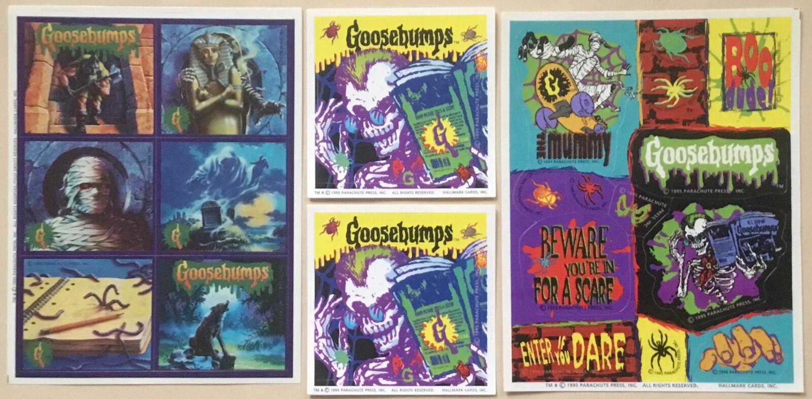Vintage HALLMARK Stickers - GOOSEBUMPS - Dated 1995 - I COMBINE ...