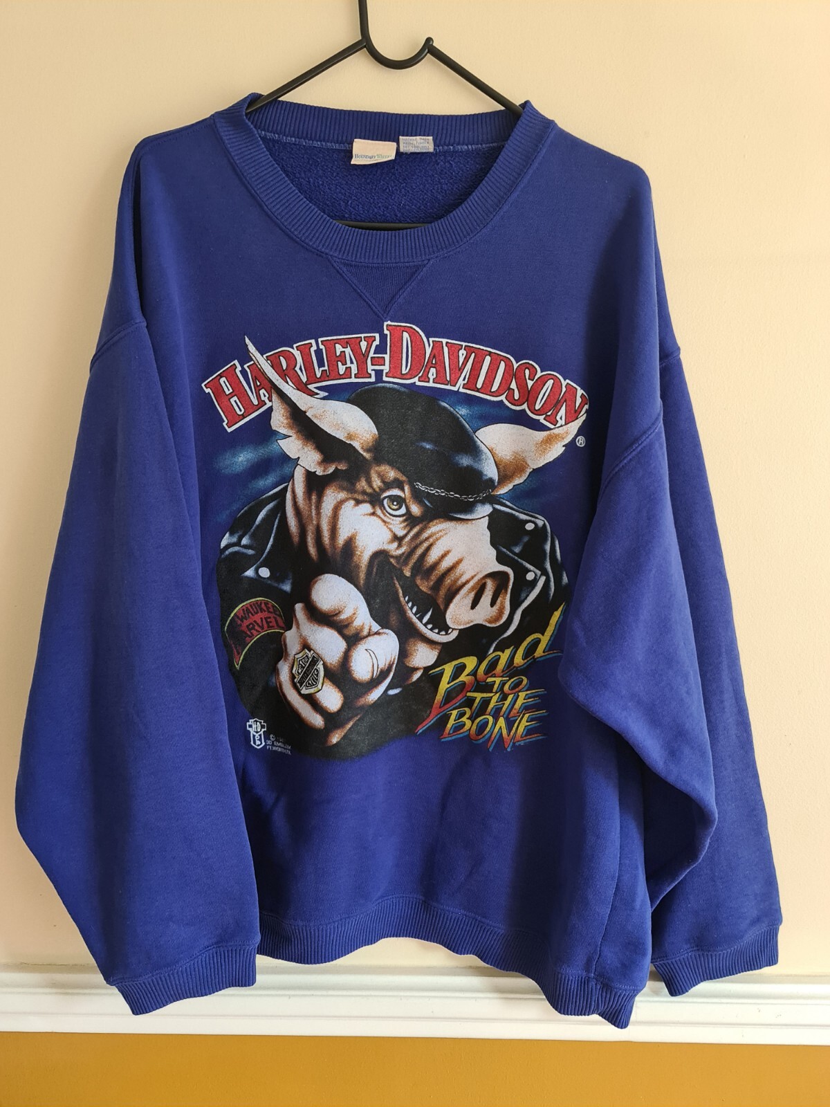 Vintage 1987 Harley Davidson 3D Emblem Bad to the Bon… - Gem